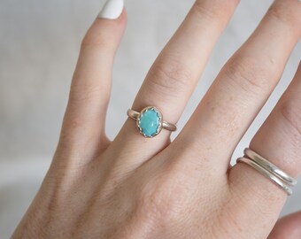 Turquoise Shiny Copper Stacker Ring - Etsy