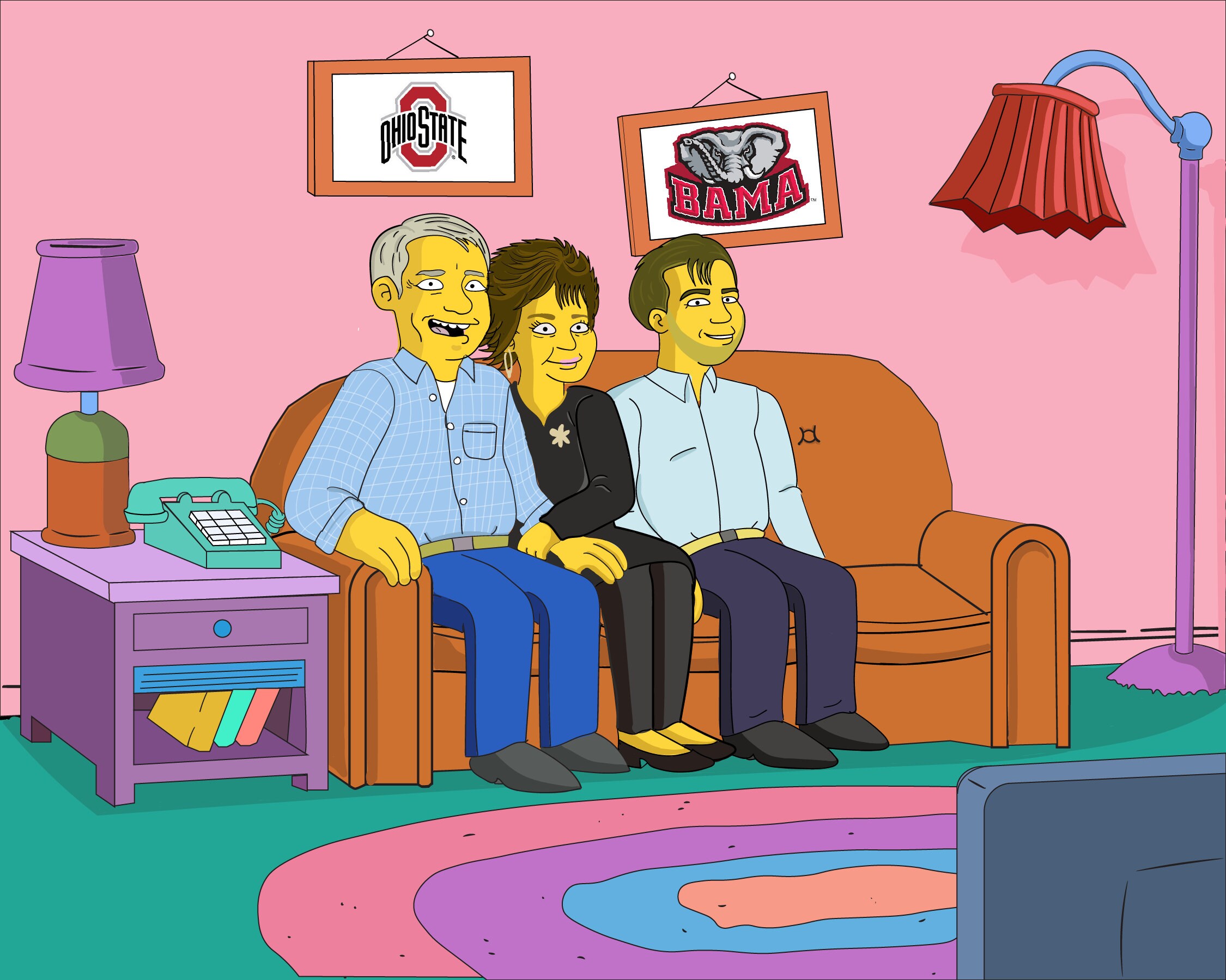 Custom Simpson Couch Cartoon Portrait - Etsy
