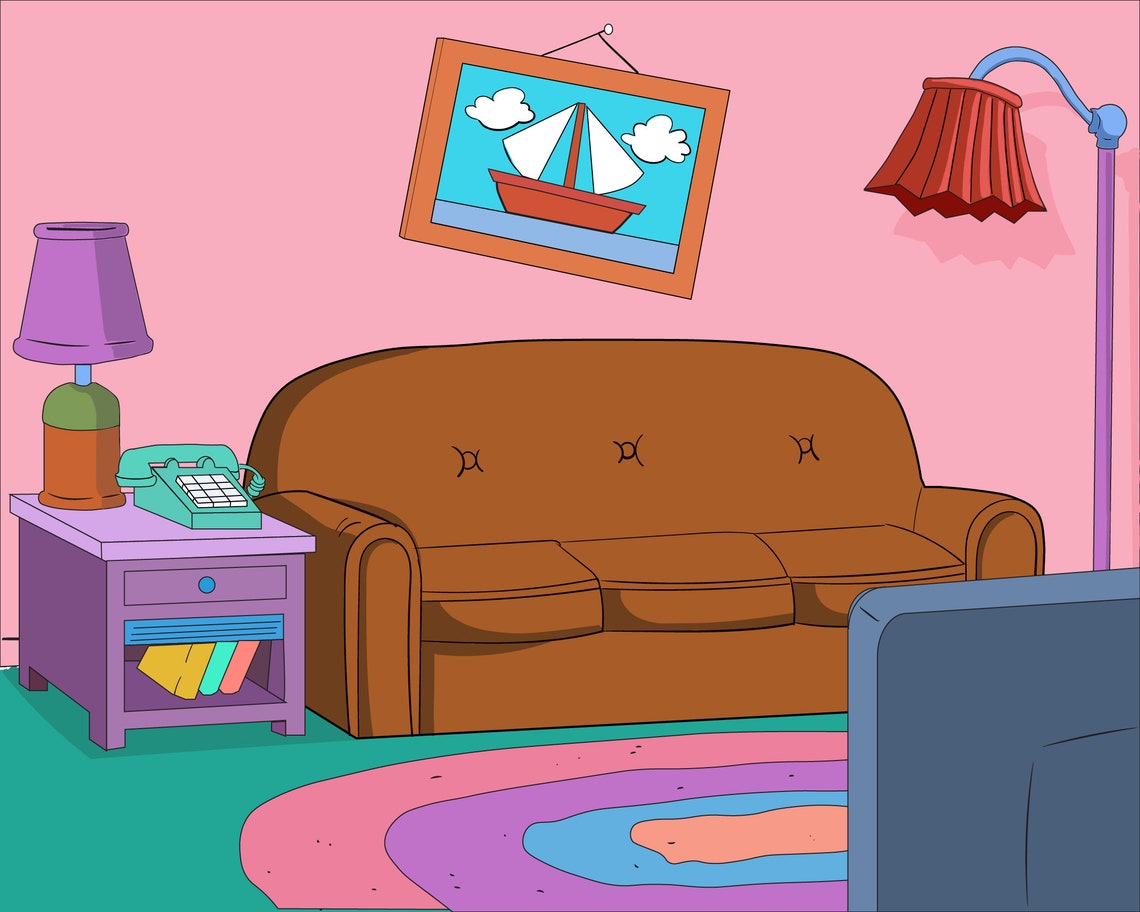 Custom Simpson Couch Cartoon Portrait - Etsy