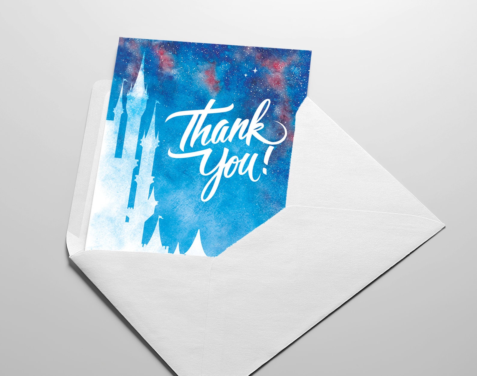 Disney Castle Wedding Thank You Cards folded Blank Inside | Etsy