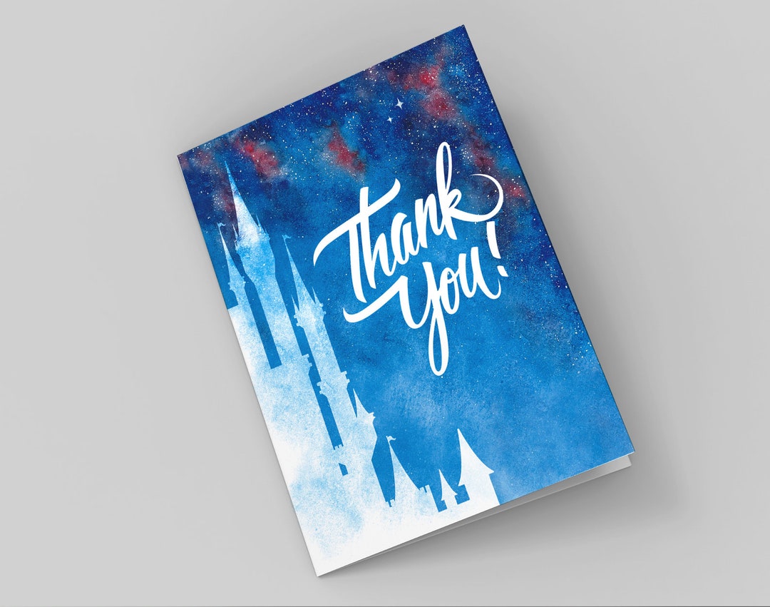 Disney Castle Wedding Thank You Cards (folded, Blank Inside and Back ...