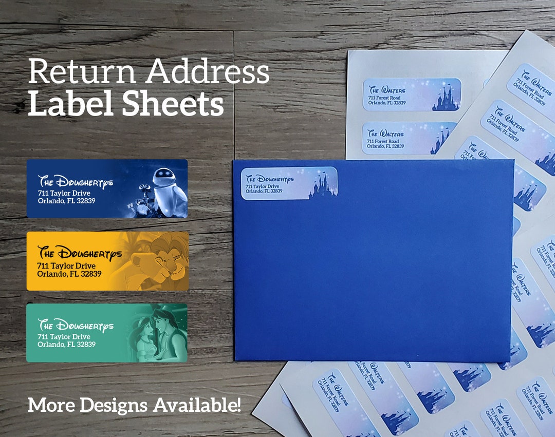 Disney Return Address Labels - CUSTOMIZABLE Disney Princess Mailing ...