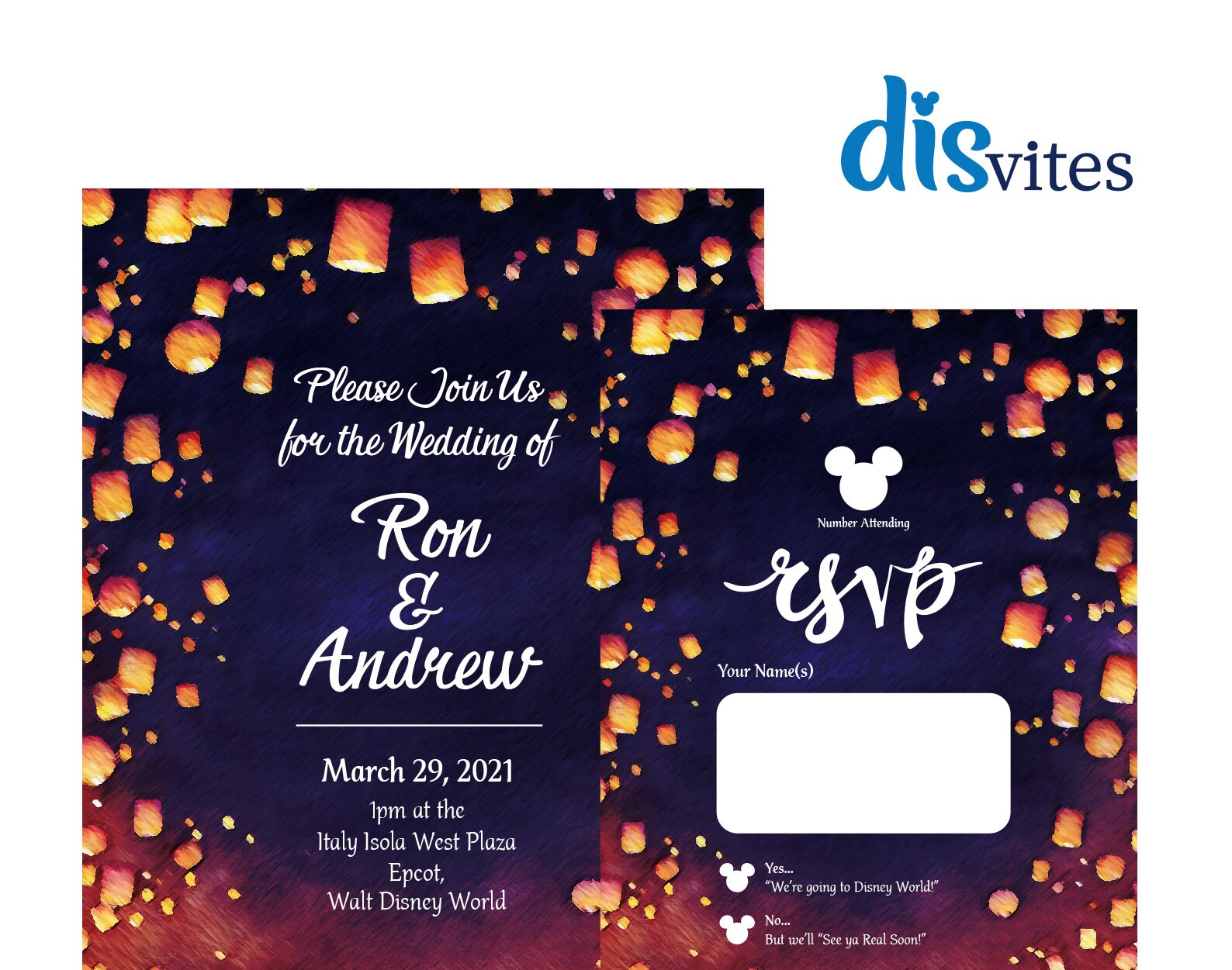 Disney Tangled Wedding Invitations cardstock or Magnet - Etsy