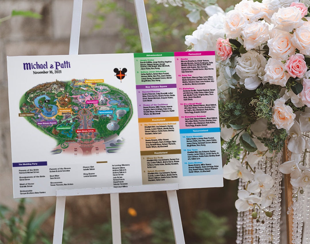Disney Park Map Seating Chart Poster / Foam Mounted (disneyland and ...