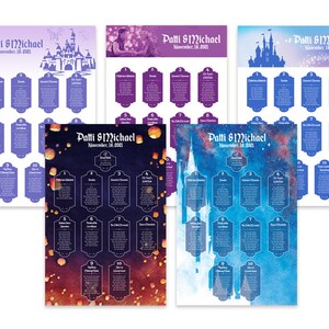 Disney Wedding Seating Chart Poster / Foam Mounted (castle, Princess ...