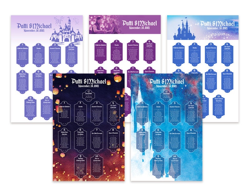 Disney Wedding Seating Chart Poster / Foam Mounted castle | Etsy