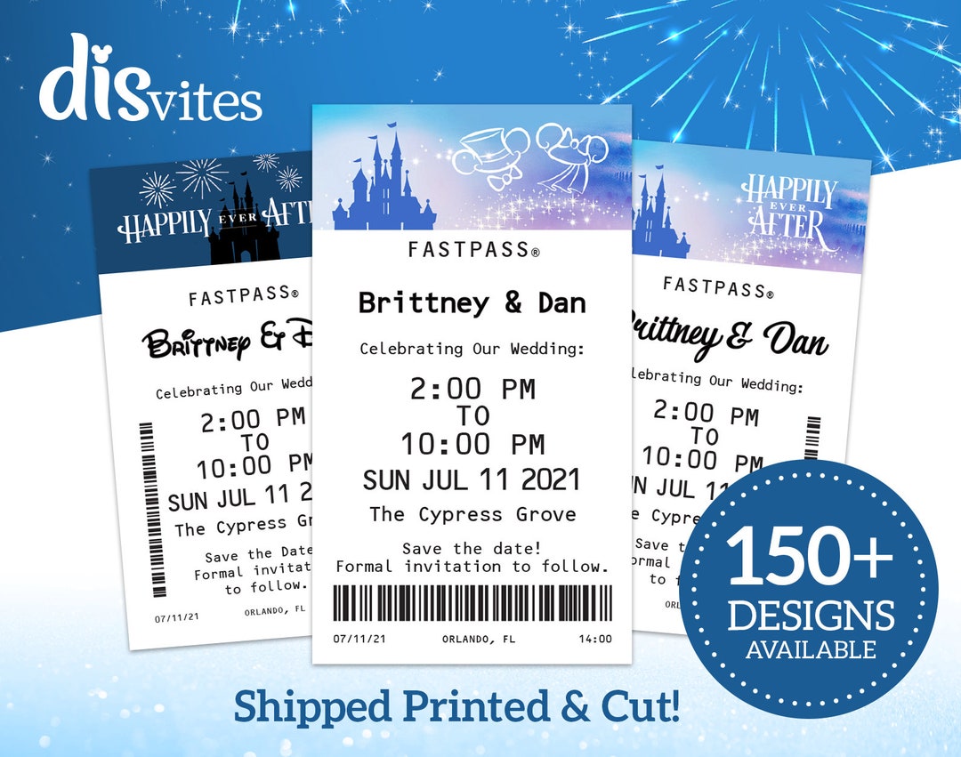 Disney Fastpass Save the Dates Wedding/birthday/shower/etc Save the ...