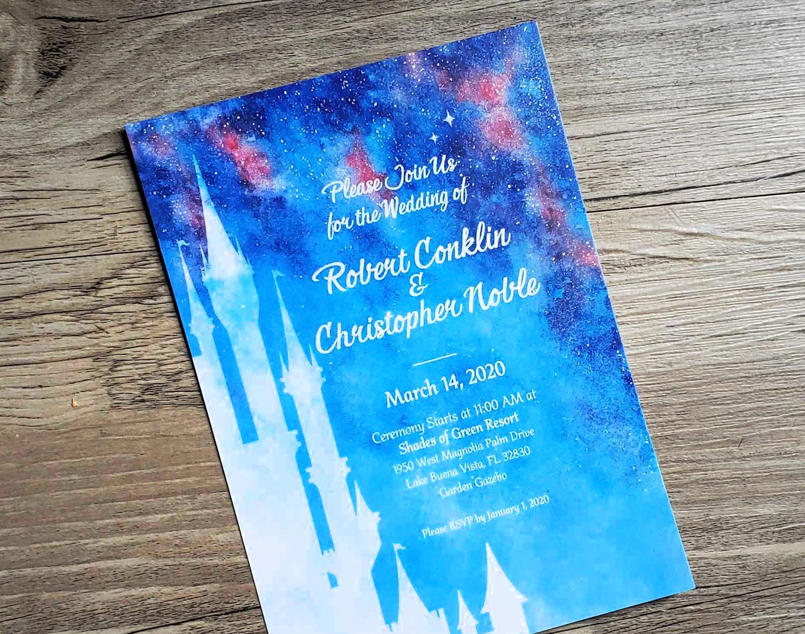 Disney Castle Wedding Invitation cardstock or Magnet - Etsy