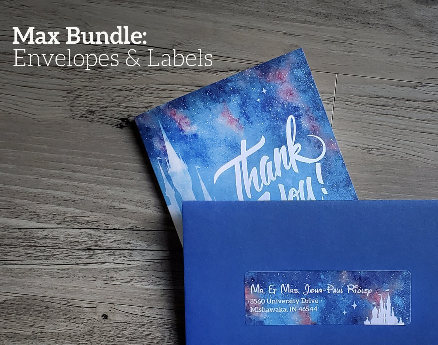 Disney Castle Wedding Thank You Cards folded Blank Inside | Etsy