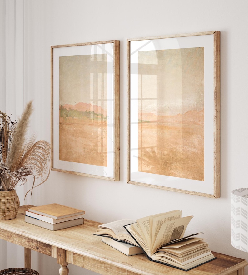 Beige Abstract Desert Print Set: Earthy Texture Boho Wall Art - Etsy