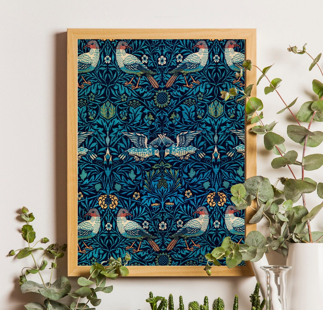 William Morris Print, Floral Art Print, Vintage Blue Flower, William ...