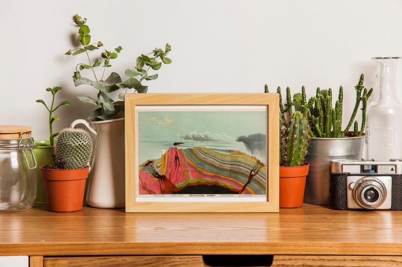 Vintage Geology Art Print, Geological Chart Levi Walter Yaggy ...