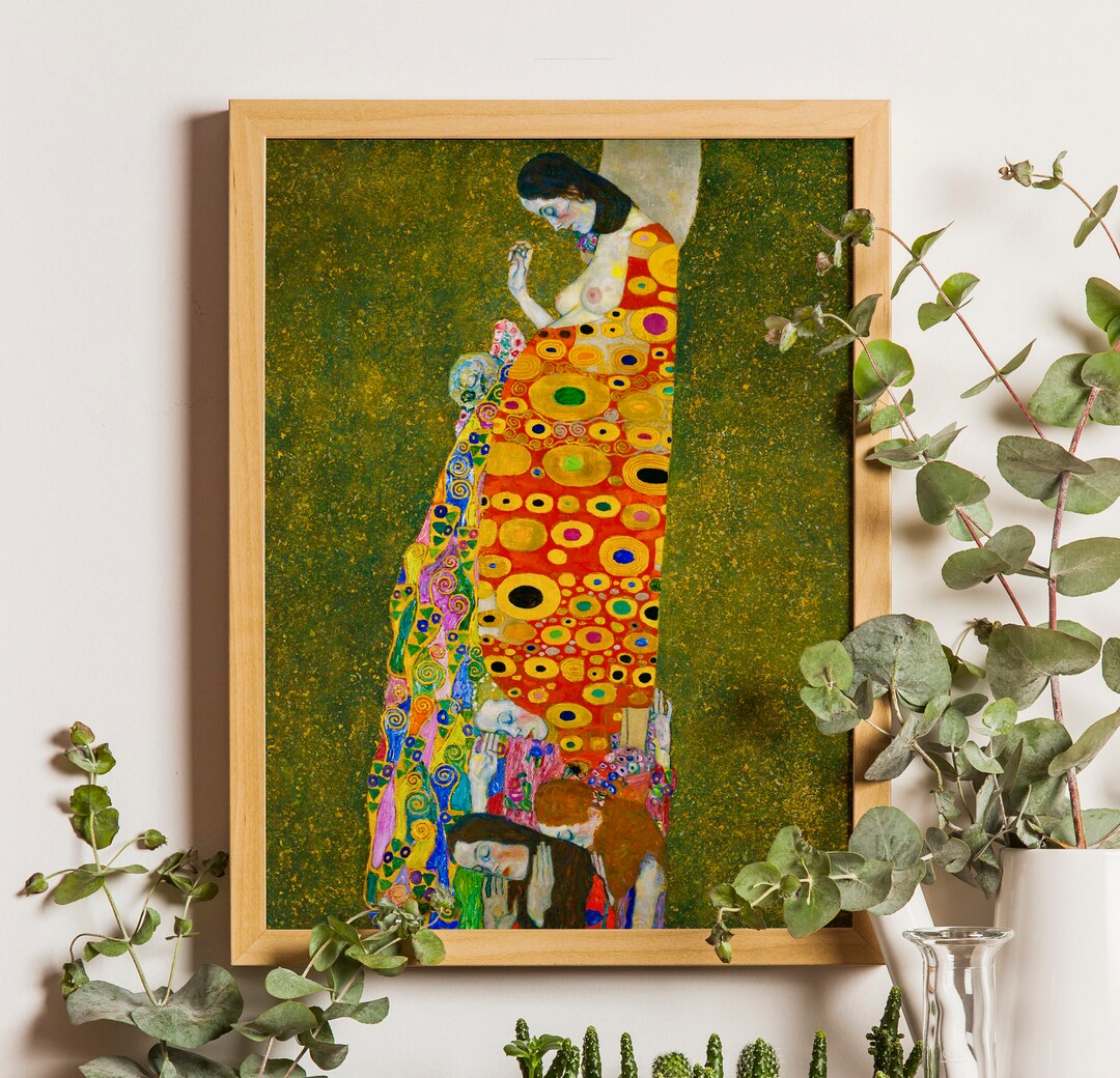 Gustav Klimt - Hope II (1907) - Reproduction of a Classic Painting ...