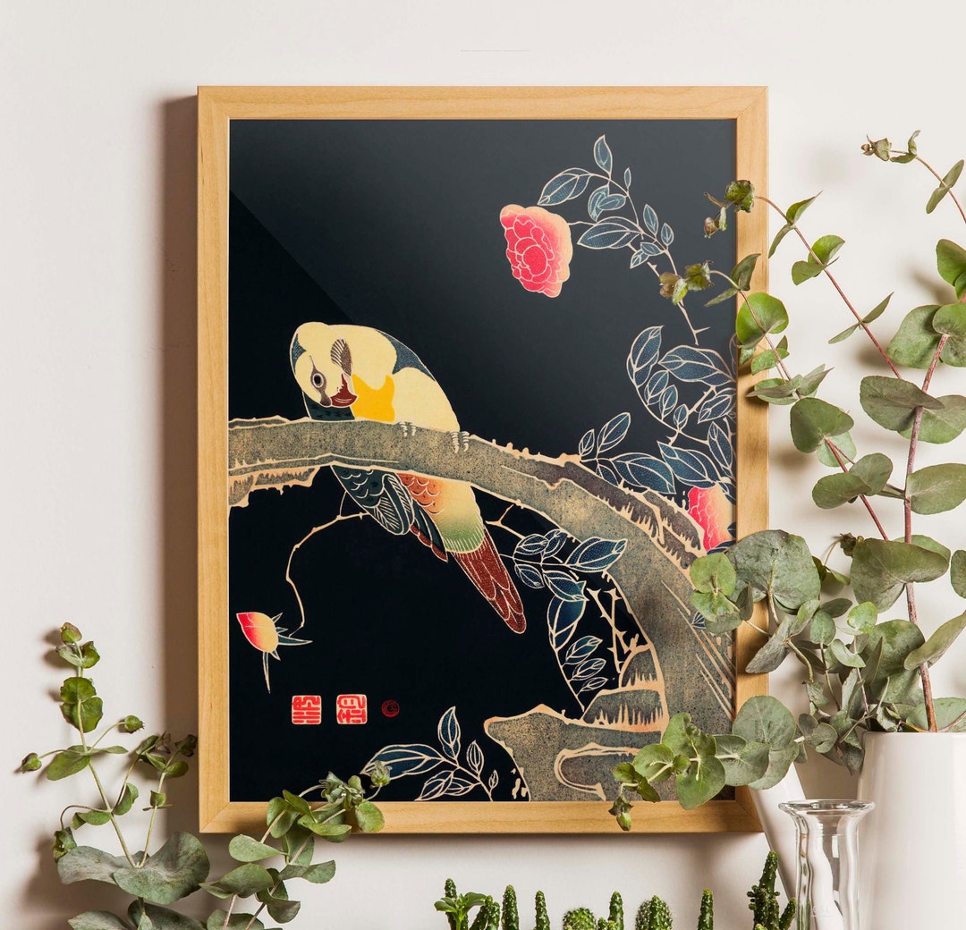 Japanese Parrot Art Print, Vintage Art, Botanical Prints, Vintage Print ...
