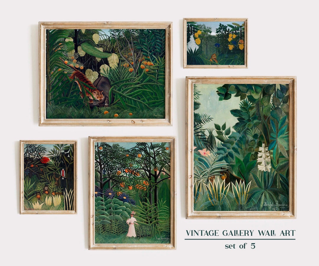 Henri Rousseau Print Set of 5, Botanical Tropical Set of 5 Posters ...