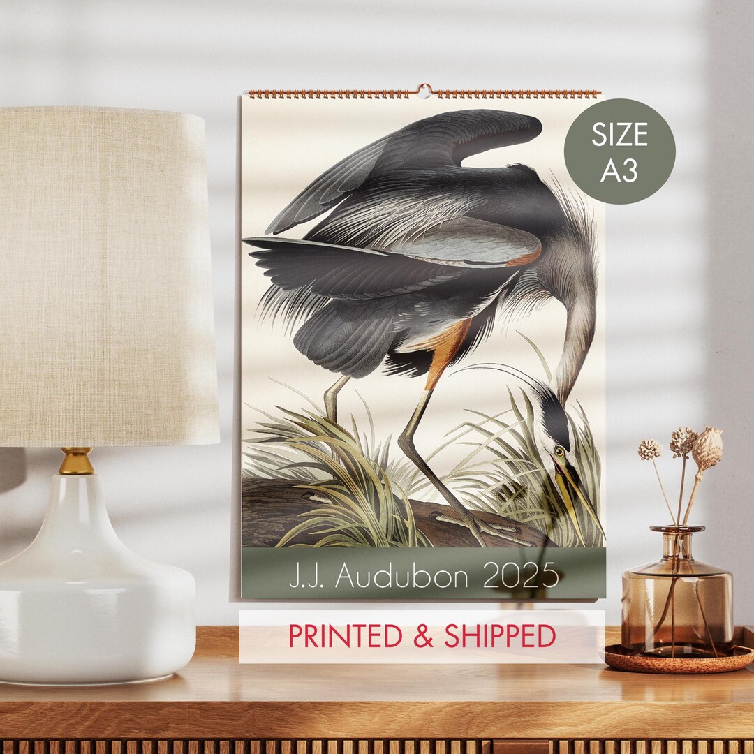 2025 Wall Calendar Birds, Birds Wall Calendar, Monthly Calendar, A3 ...
