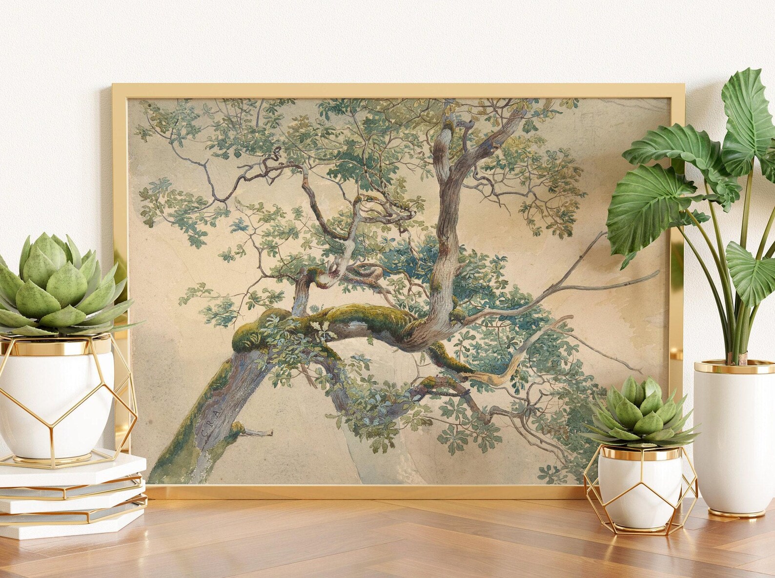 Vintage Tree Branch Print: Antique Watercolor Botanical Art - Etsy