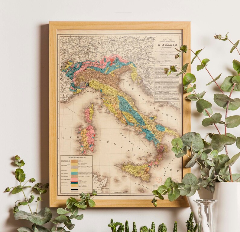 Geological Map of Italy Old Map of Italy Italian Map - Etsy