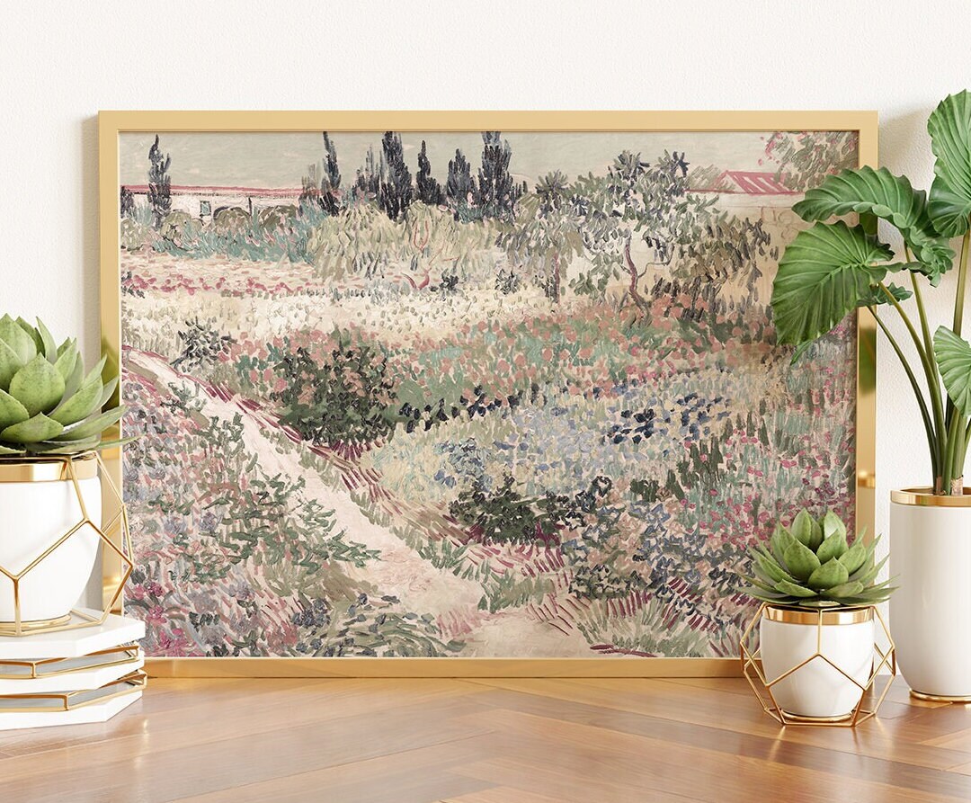 Spring Flower Field Painting, Spring Landscape Wall Art, Spring Meadow ...