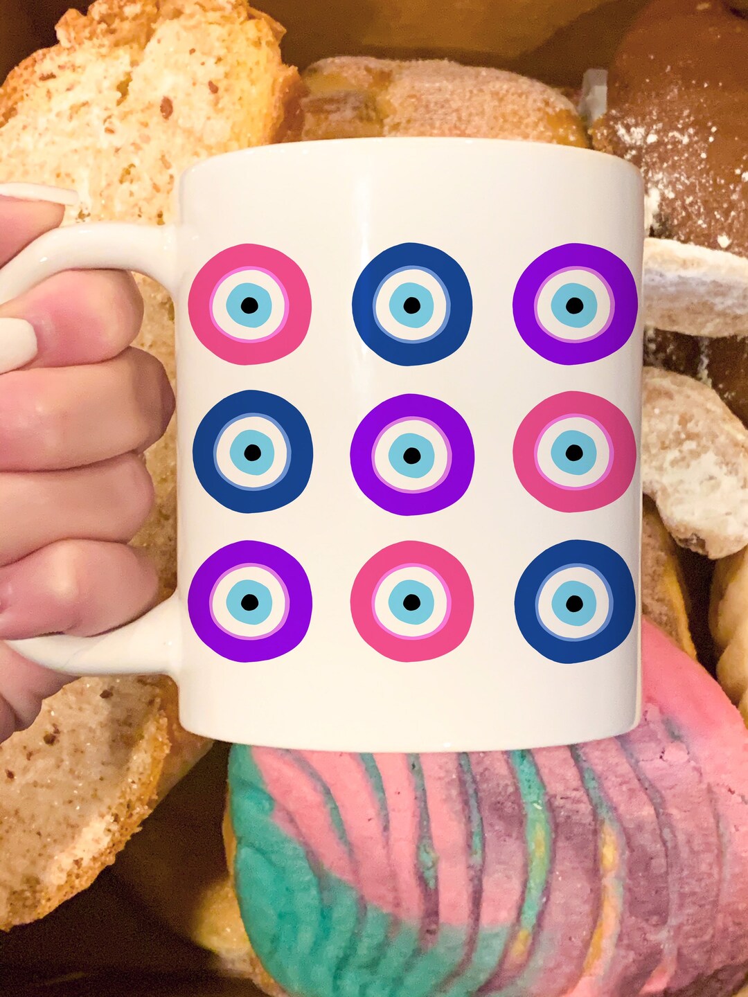 Ojo Mug Evil Eye Mug Spanish Mexican Mug Colorful - Etsy