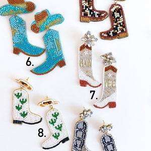 Seasonal Rodeo Earrings | Beaded Western Earrings | Cowboy Boot ...