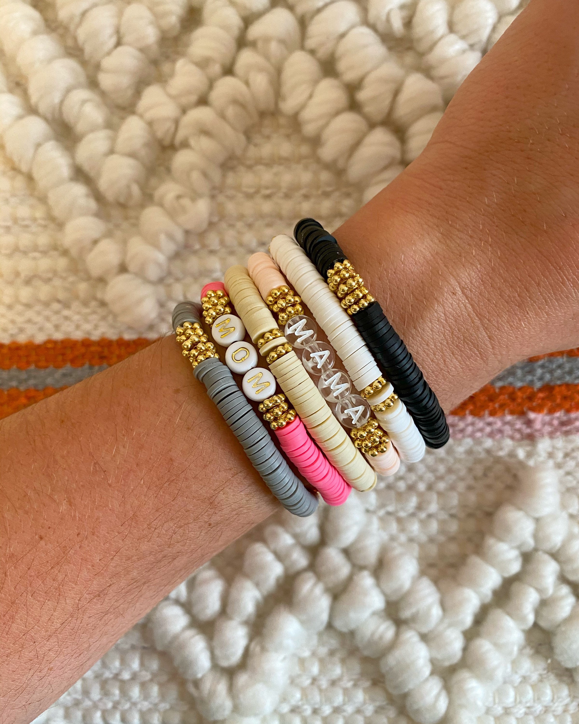 Heishi Bracelet Polymer Clay Disc Bracelet Stack Bracelet - Etsy