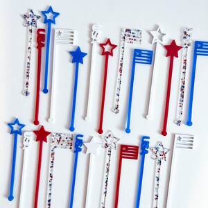 Patriotic Drink Stirrers | 4th of July Party Decor | USA Swizzle Sticks ...