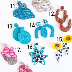 Seasonal Rodeo Earrings | Beaded Western Earrings | Cowboy Boot ...
