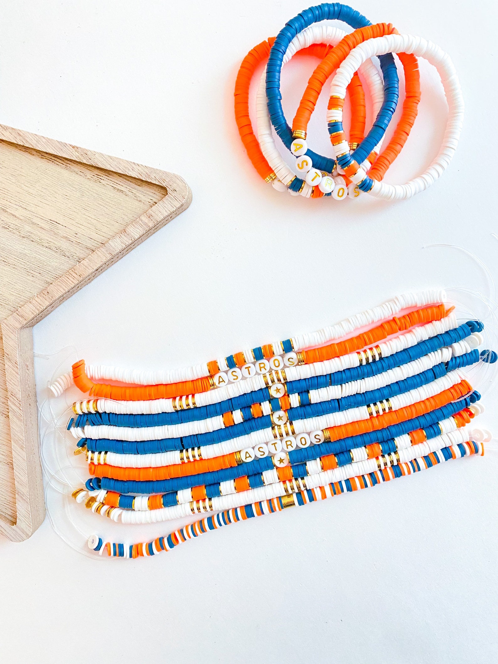 BEST SELLER Astros Heishi Bracelet Polymer Clay Disc - Etsy