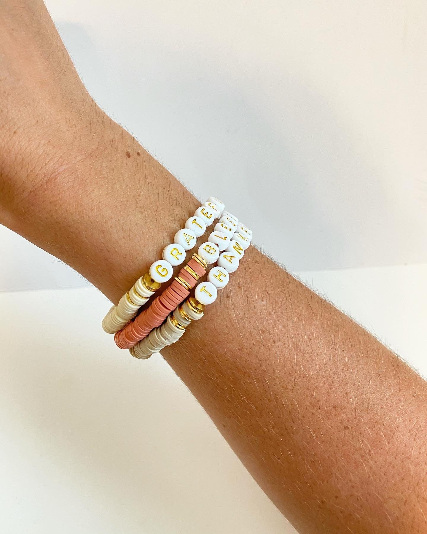 Heishi Bracelet | Polymer Clay Disc Bracelet | Stack Bracelet | Custom ...