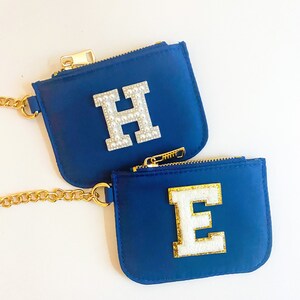 Initial Keychain Wallet With Chenille Letter Patch | Coin Purse ...
