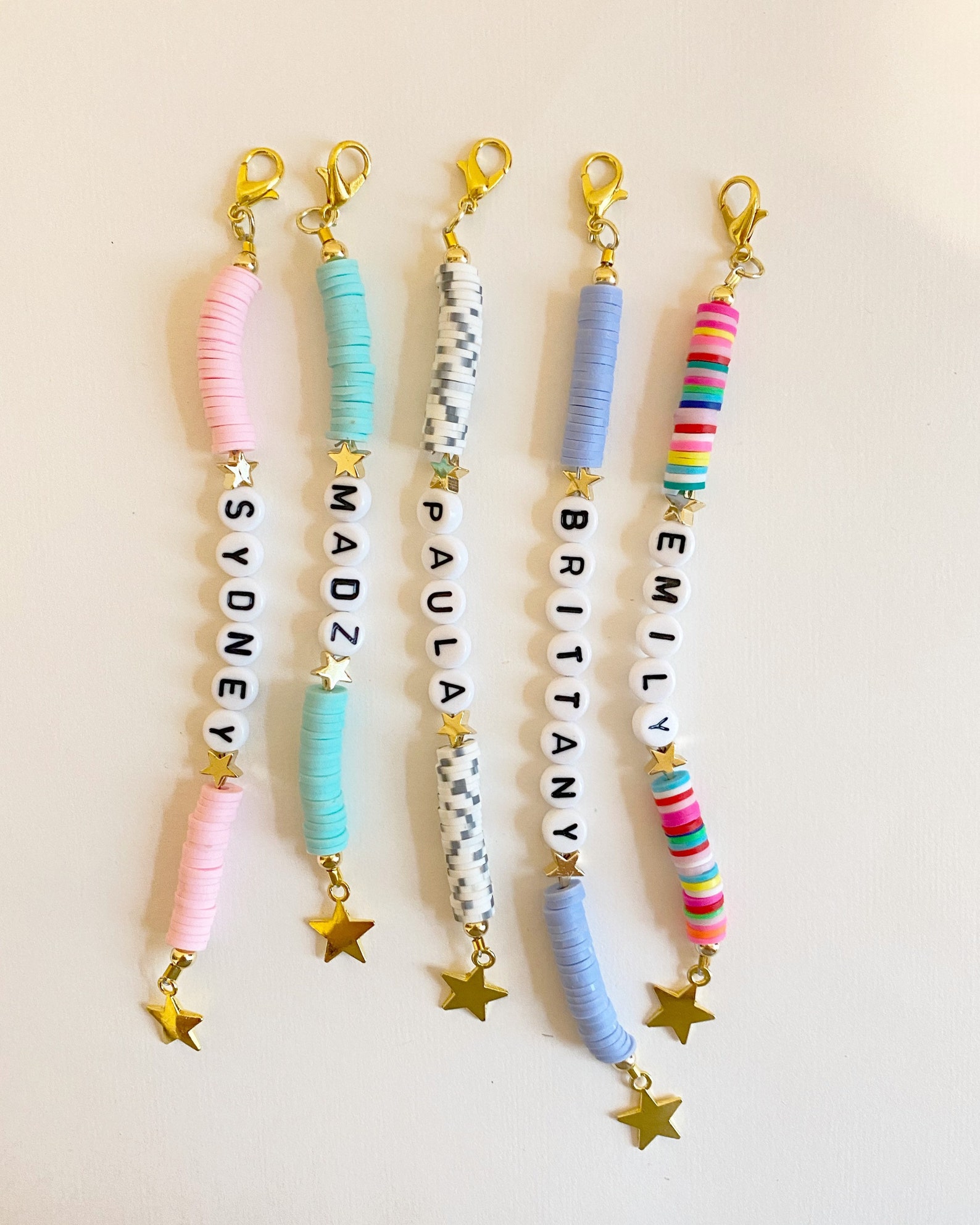 Custom Name Keychain Polymer Clay Name Key Chain Personal - Etsy