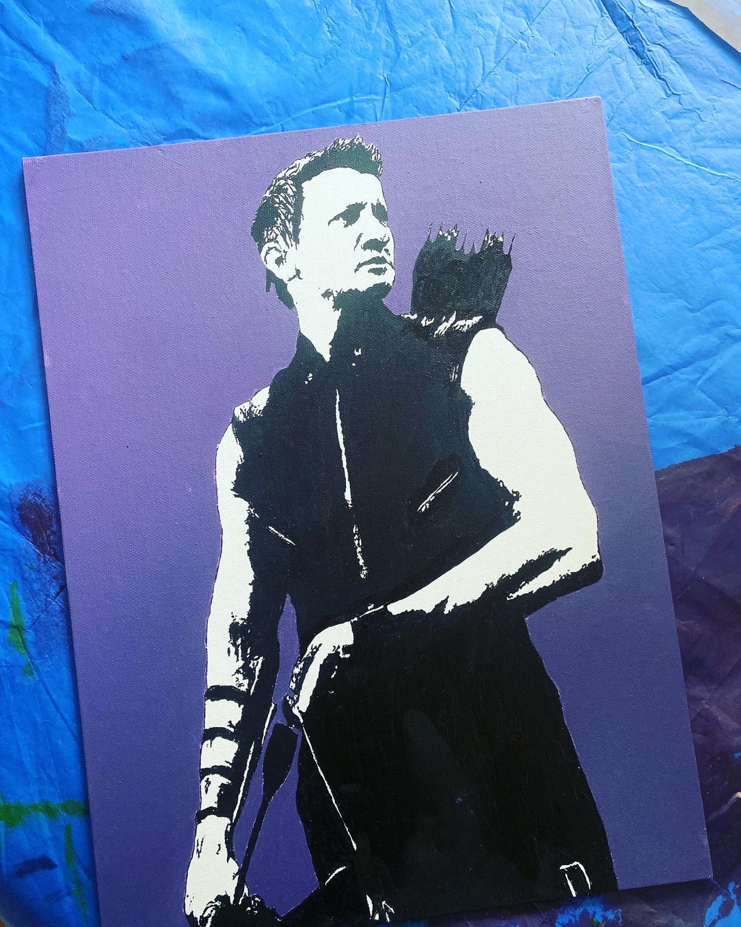 Hawkeye Art Print From Original Painting High Quality - Etsy