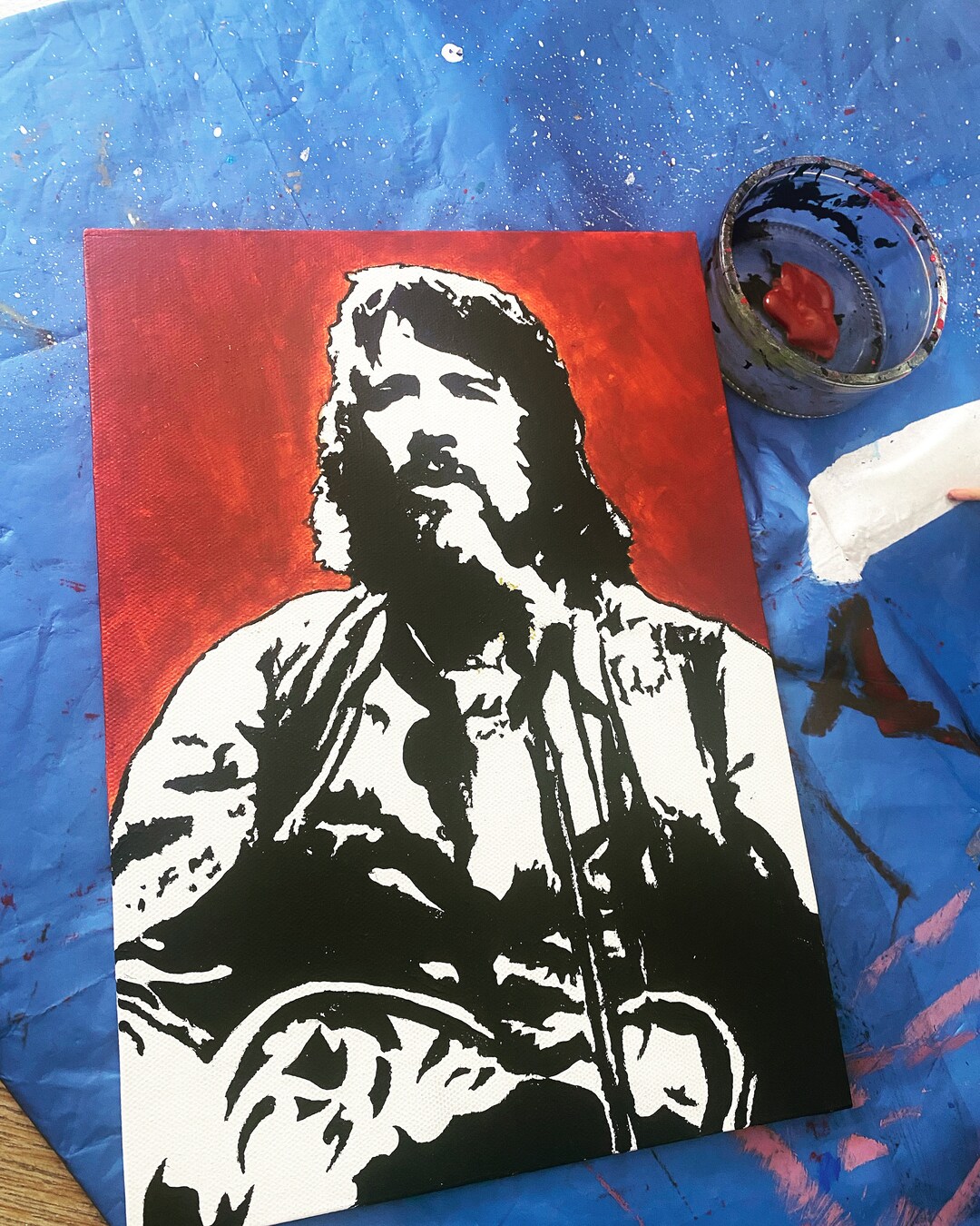 Waylon Jennings Art Print From Original Painting High - Etsy
