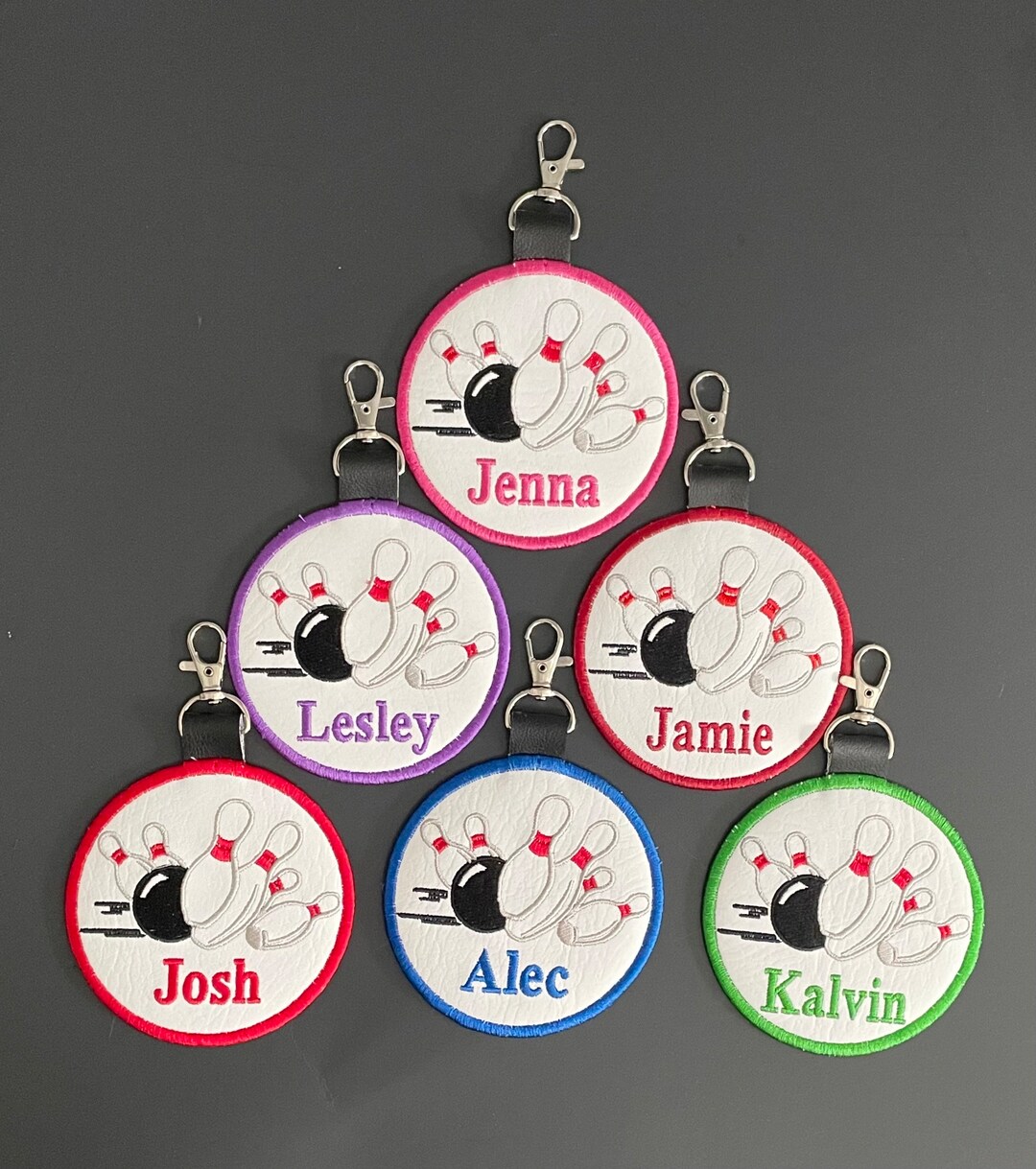 Personalized 4 Inch Faux Leather Bowling Bag Name Tag. - Etsy