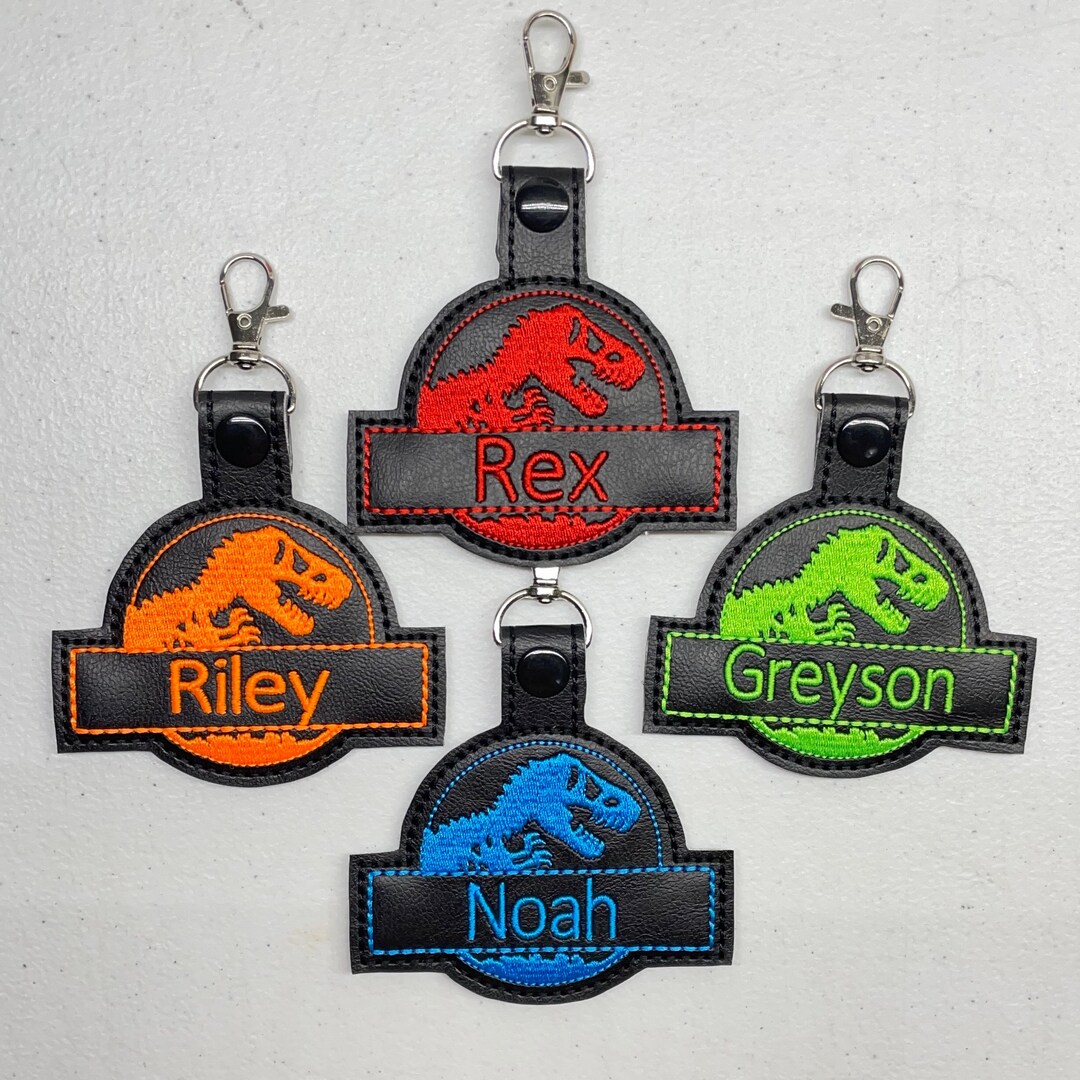Dinosaur Name Tag, Personalized, T-rex, Dinosaur Back Pack Tag - Etsy