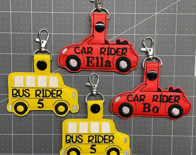 Bus Rider, Car Rider, School, Keychain, School Keychain, Bus Tag, Car ...