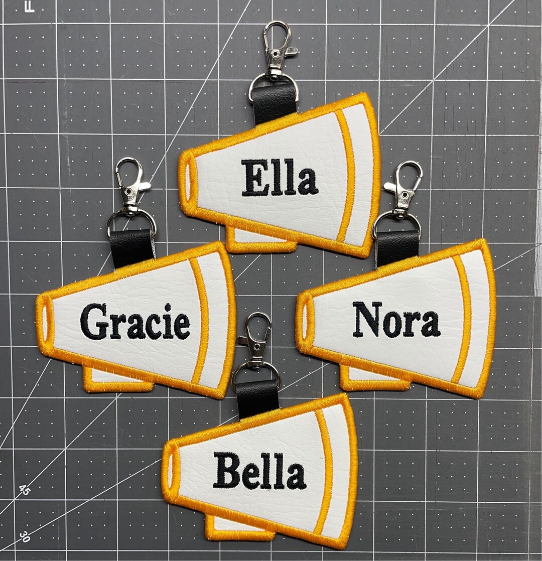 Personalized Cheerleader Keychain, Megaphone Bag Tag - Etsy