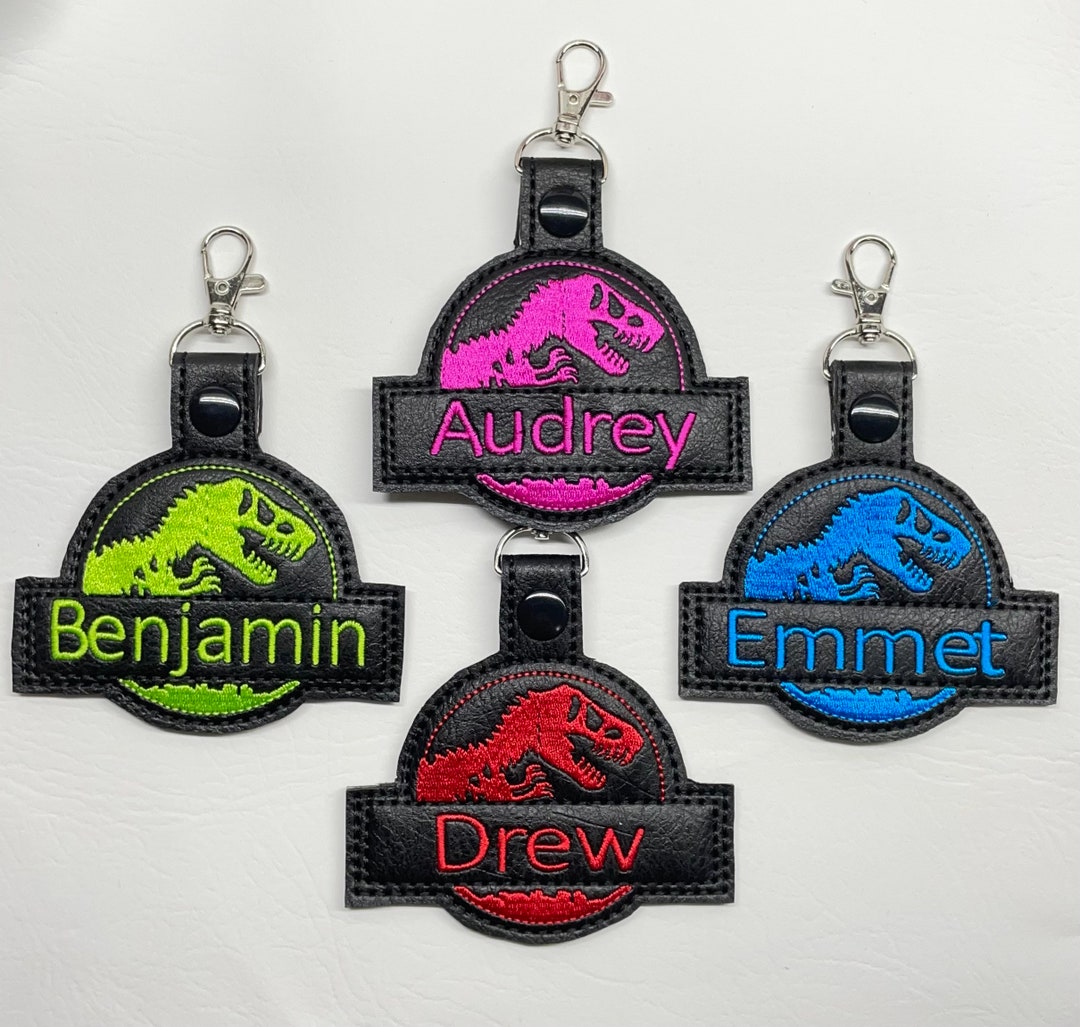 Dinosaur Name Tag, Personalized, T-rex, Dinosaur Back Pack Tag - Etsy