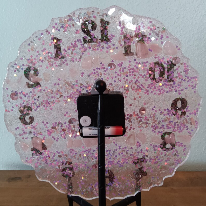 Clock, Resin Clock, Pink Clock, Wall Mount, 9.5 Inches Round, Pink ...