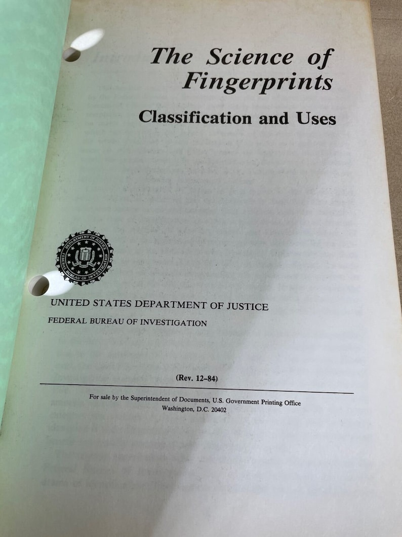 The Science of Fingerprints Classification and Uses by US Department of ...