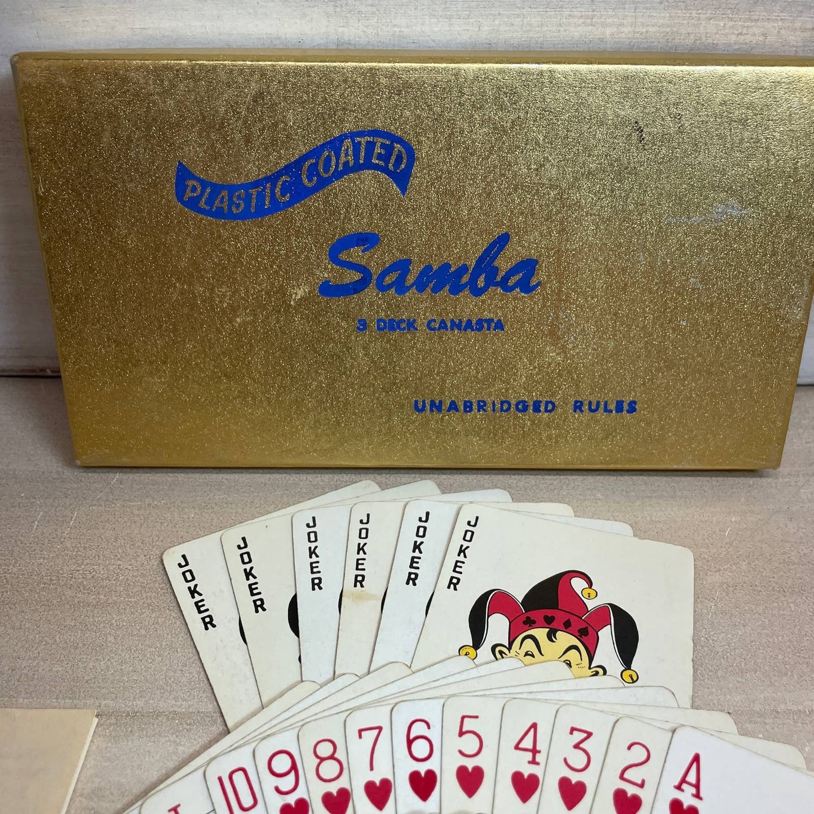 Samba Three Deck Canasta Set Gold Box Trees Souvenir of Calif - Etsy