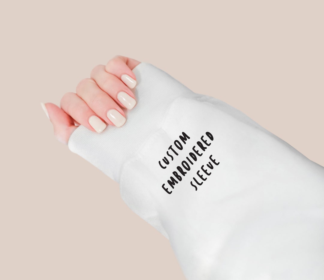 Custom Embroidered Sleeve: Personalized Crewneck Gift - Etsy