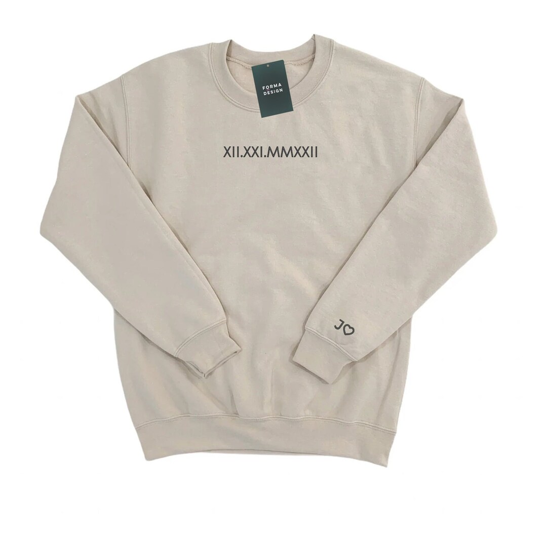 Initial Heart Custom Embroidered Crewneck // Personalized Couple ...