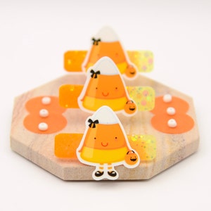 Candy Corn Girl Clips | Orange and Yellow Glittery Resin Bars With a ...