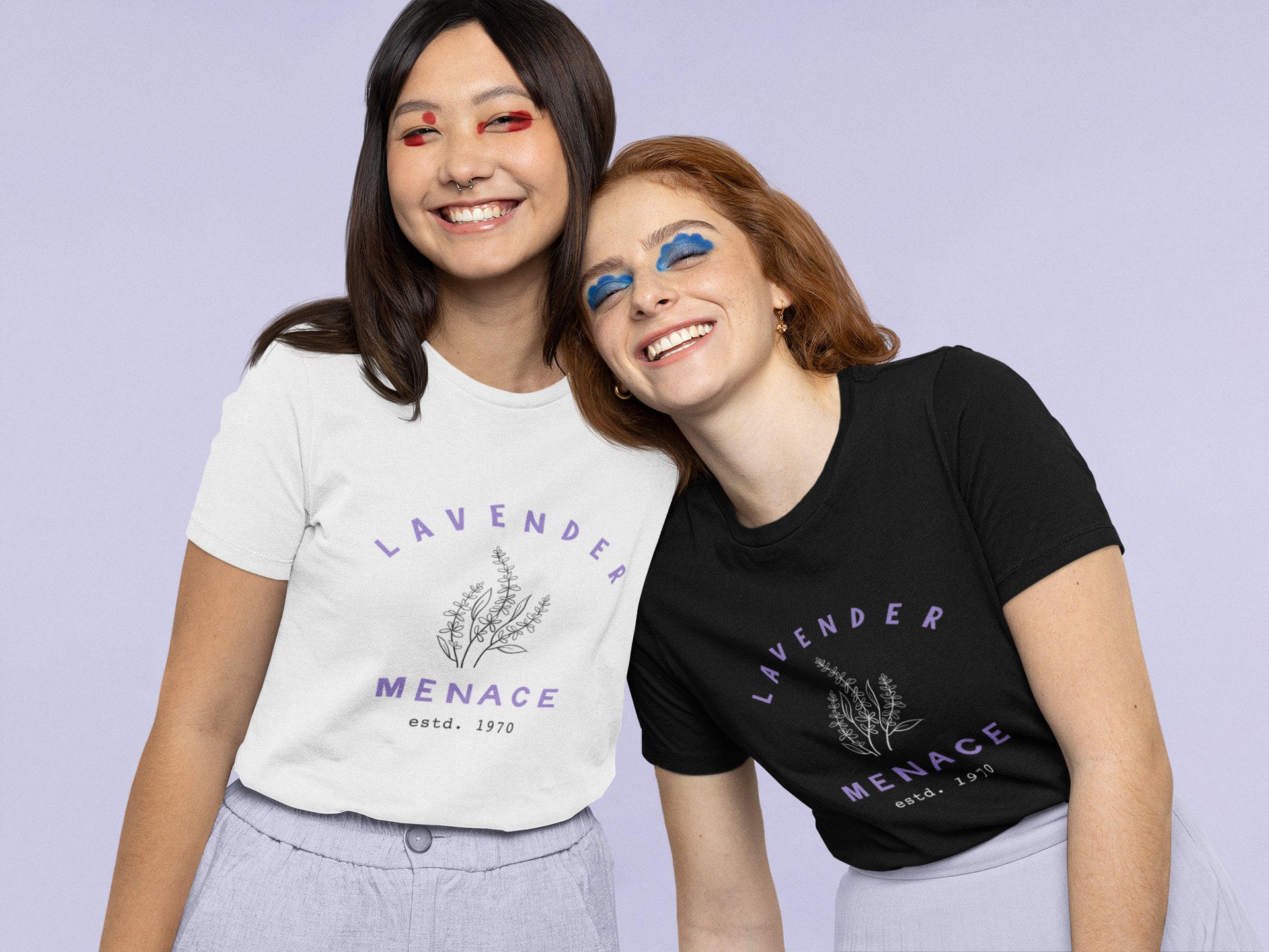 Lavender Menace Graphic Tee, Subtle Sapphic T Shirt, Lesbian Pride ...
