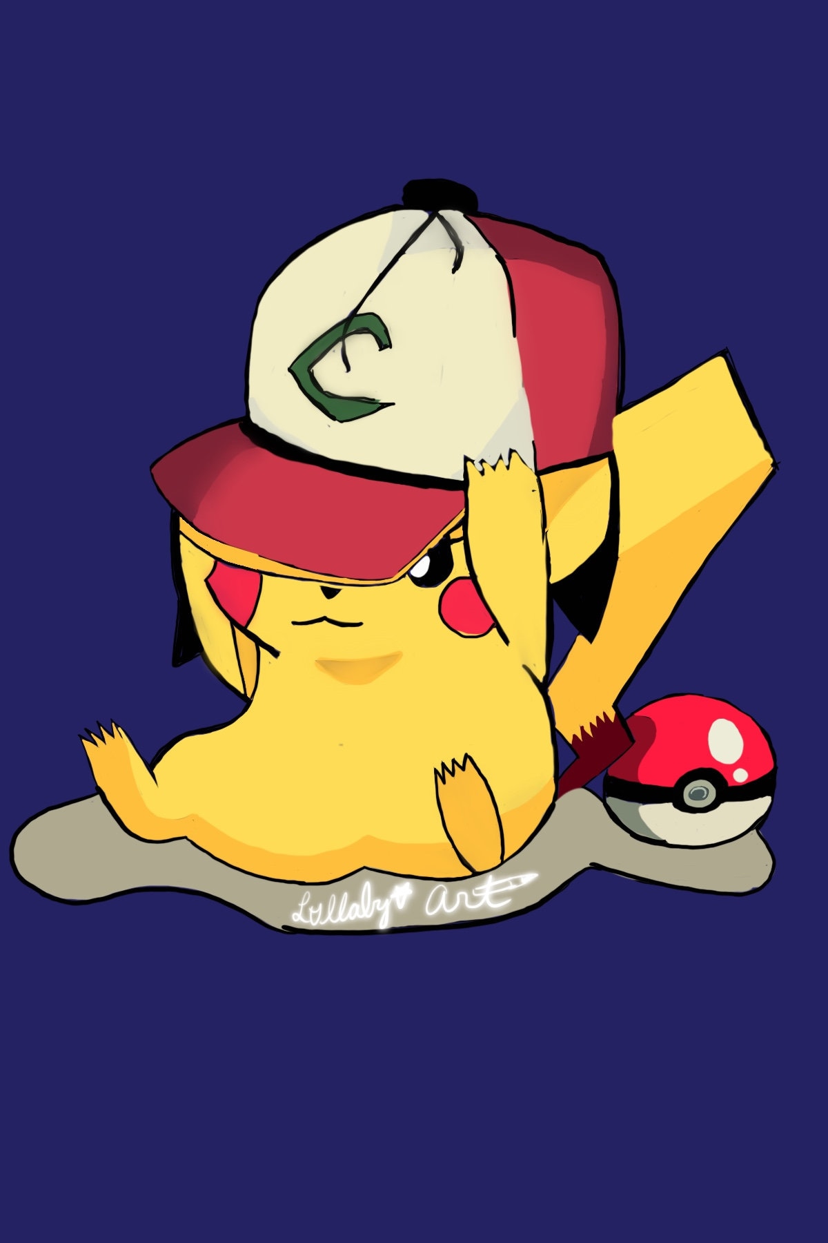 Chibi Pikachu With Ashs Hat
