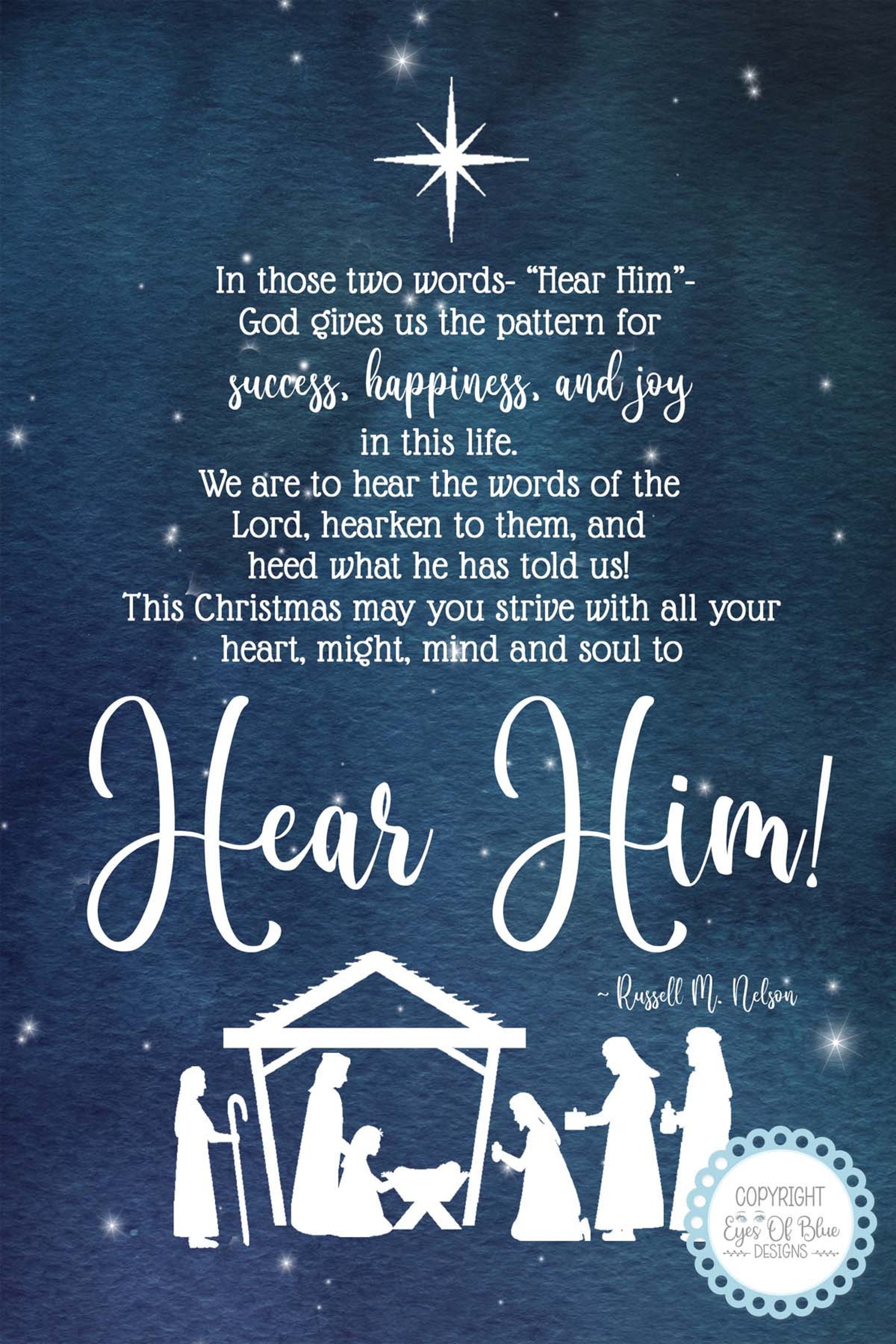 Hear Him Digital Christmas Ministering and Lesson Set Russell M. Nelson ...