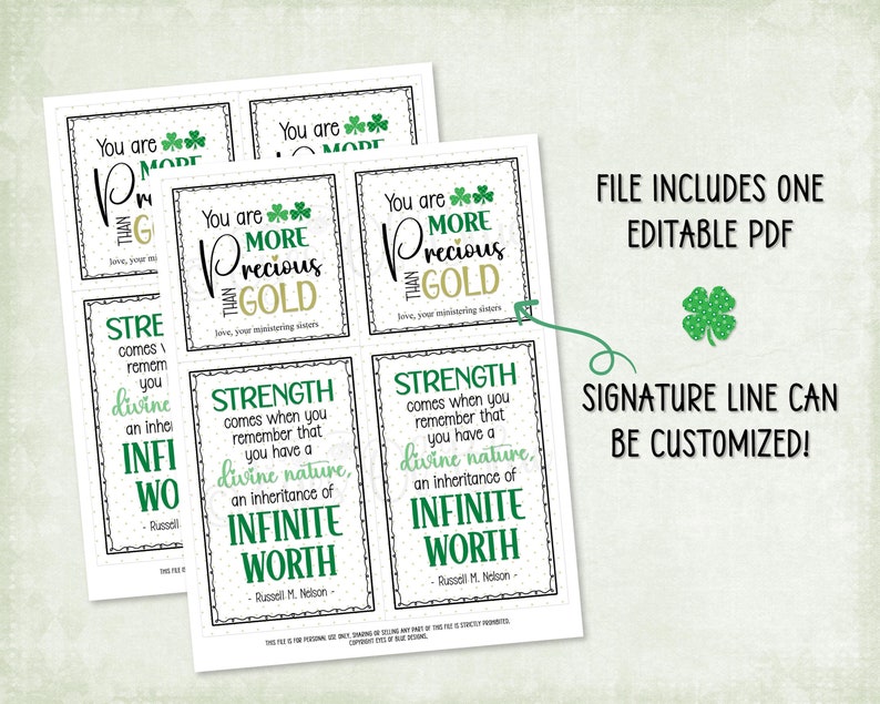 St. Patrick's Day Quote: "more Precious Than Gold", Editable Signature ...