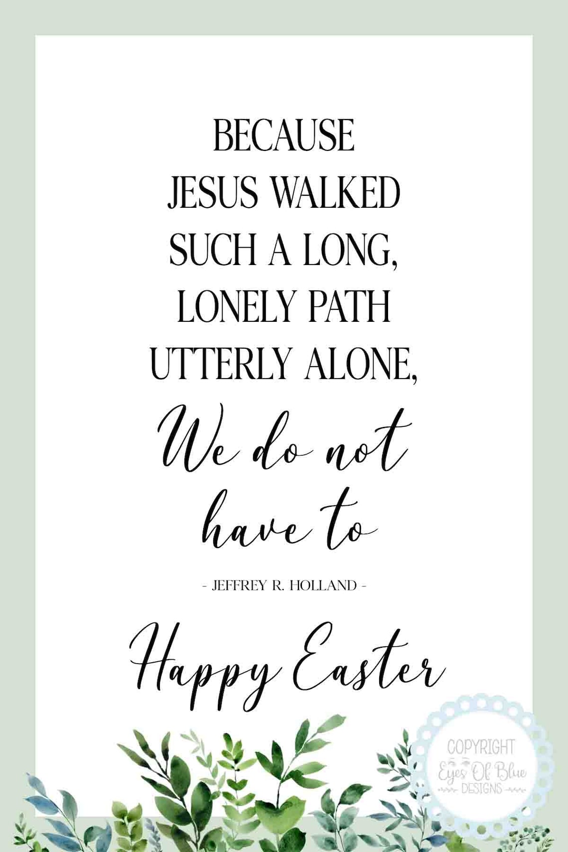 Happy Easter LDS Digital Easter Printable Easter Ministering Card LDS ...